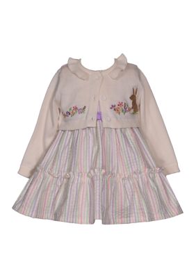 Bonnie Jean Baby Girls Intarsia Bunny Set | Belk