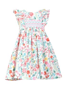 Bonnie Jean Toddler Girls Flamingo Print Smocked Dress | belk