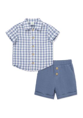 Little Me Baby Boys Check Shorts Set | belk