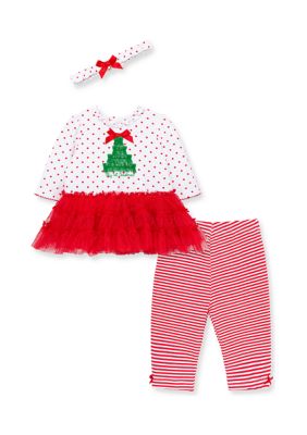 Little Me Baby Girls Pretty Tree Dress and Legging with Headband | belk