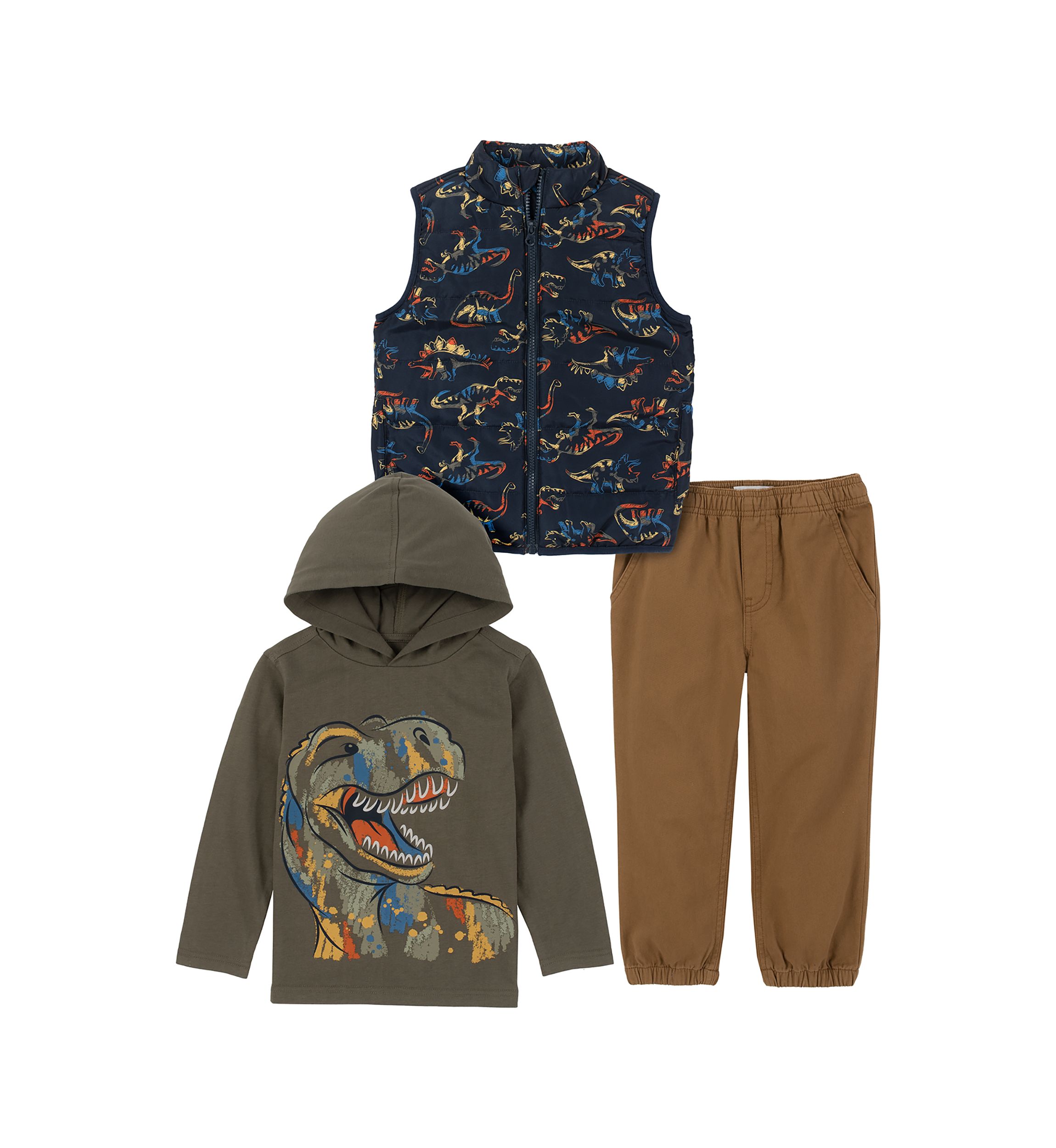 Kids Headquarters Toddler Boys Dinosaur Printed Vest Set | Belk