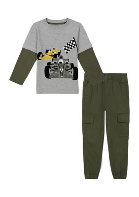 Kids Headquarters Toddler Boys Racing Graphic T-Shirt and Joggers Set ...
