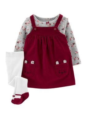 Carter's® Baby Girls 3-Piece Floral T-Shirt and Jumper Set | belk