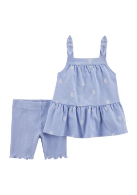 Carter's® Baby Girls Printed Lettuce Hem Set | belk