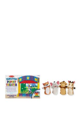 Melissa & Doug® Tabletop Puppet Theater and Zoo Friends Puppets Bundle ...