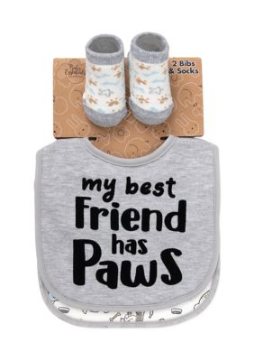 Baby Essentials Baby Boys My Best Friend Has Paws Bib Set | Belk