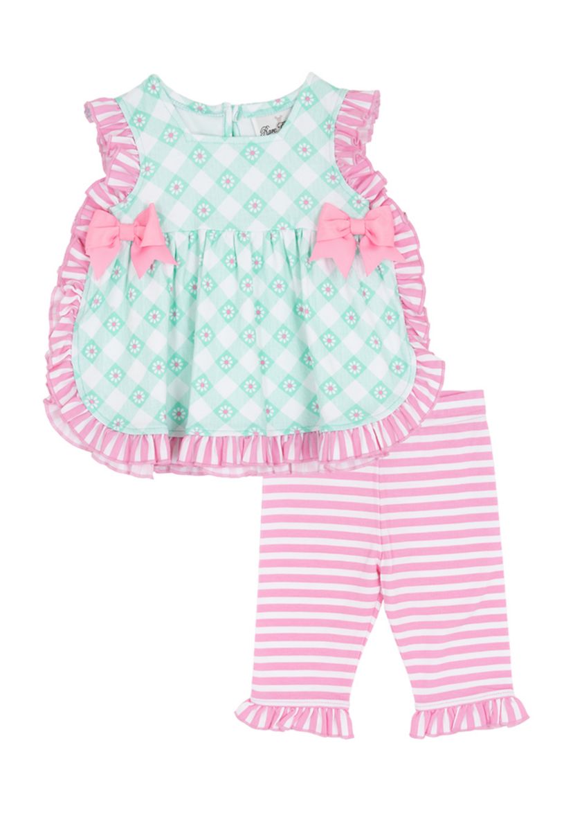 Rare Editions Baby Girls Dot/Striped Legging Set | Belk