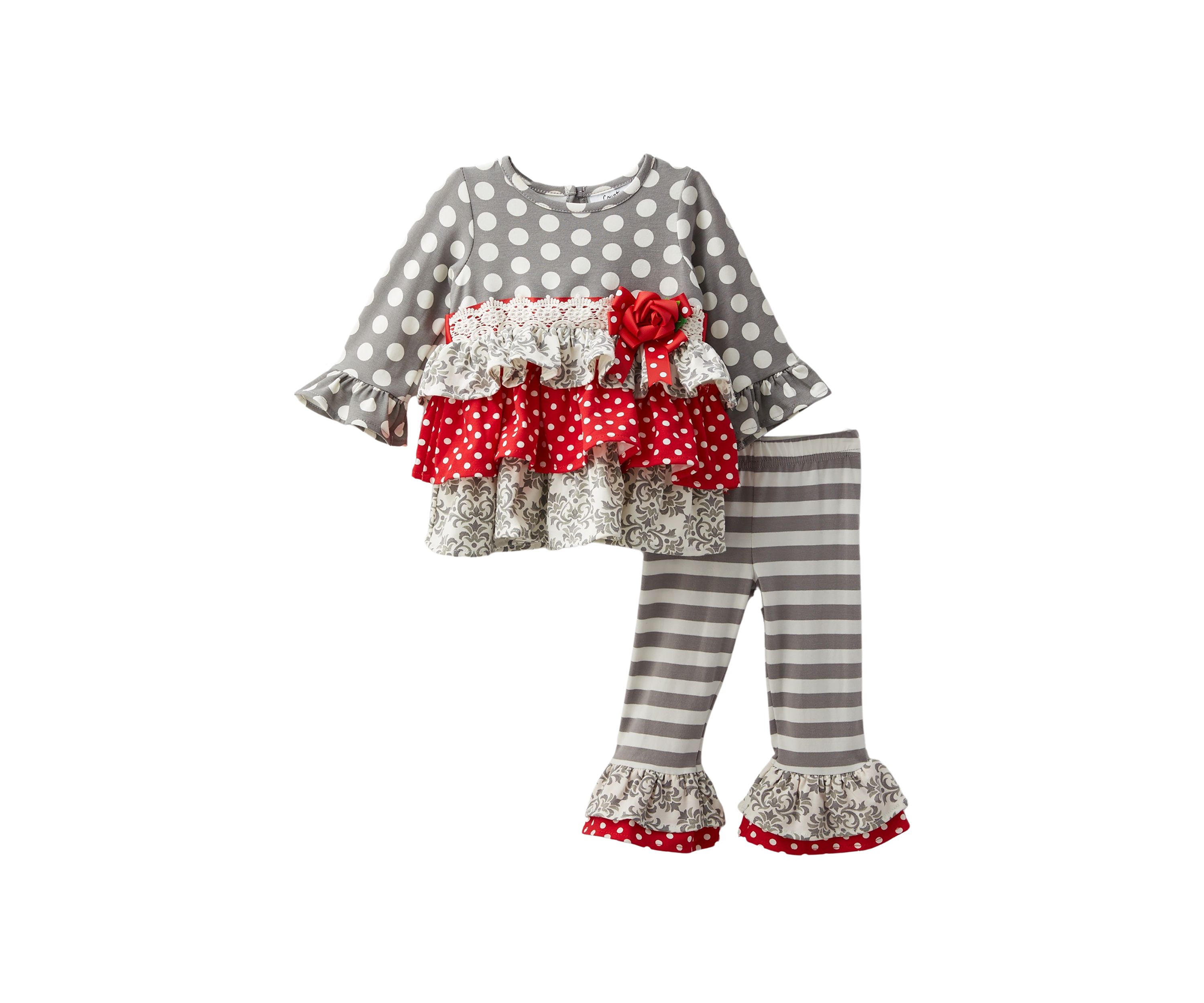 Rare Editions Baby Girls Dot Printed Top and Leggings Set | Belk