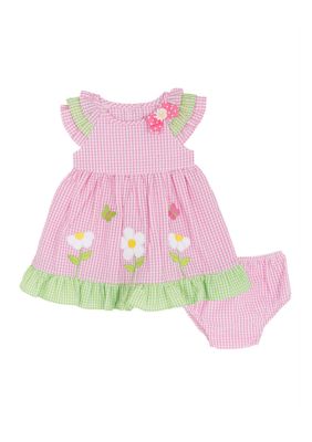 Rare Editions Baby Girls Daisy Appliqué Dress | Belk