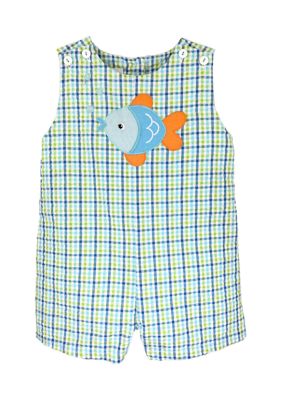 Petit Ami Baby Boys Plaid Fish Sunsuit | belk