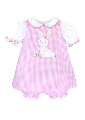 Petit Ami Baby Girls Bunny Appliqué Jumpsuit | belk