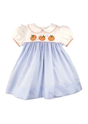Petit Ami Baby Girls Pumpkin Harvest Appliqué Dress | belk