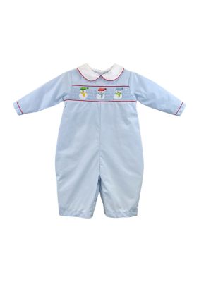 Petit Ami Baby Boys Smocked Snowman Jumpsuit | belk