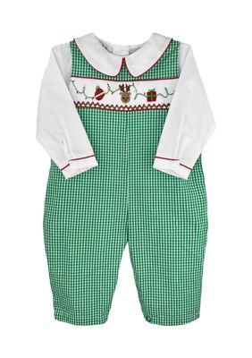 Petit Ami Baby Boys Reindeer Christmas Appliqué Longall | belk