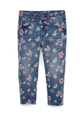 TRUE CRAFT Toddler Girls Discharge Print Denim Jeans | belk