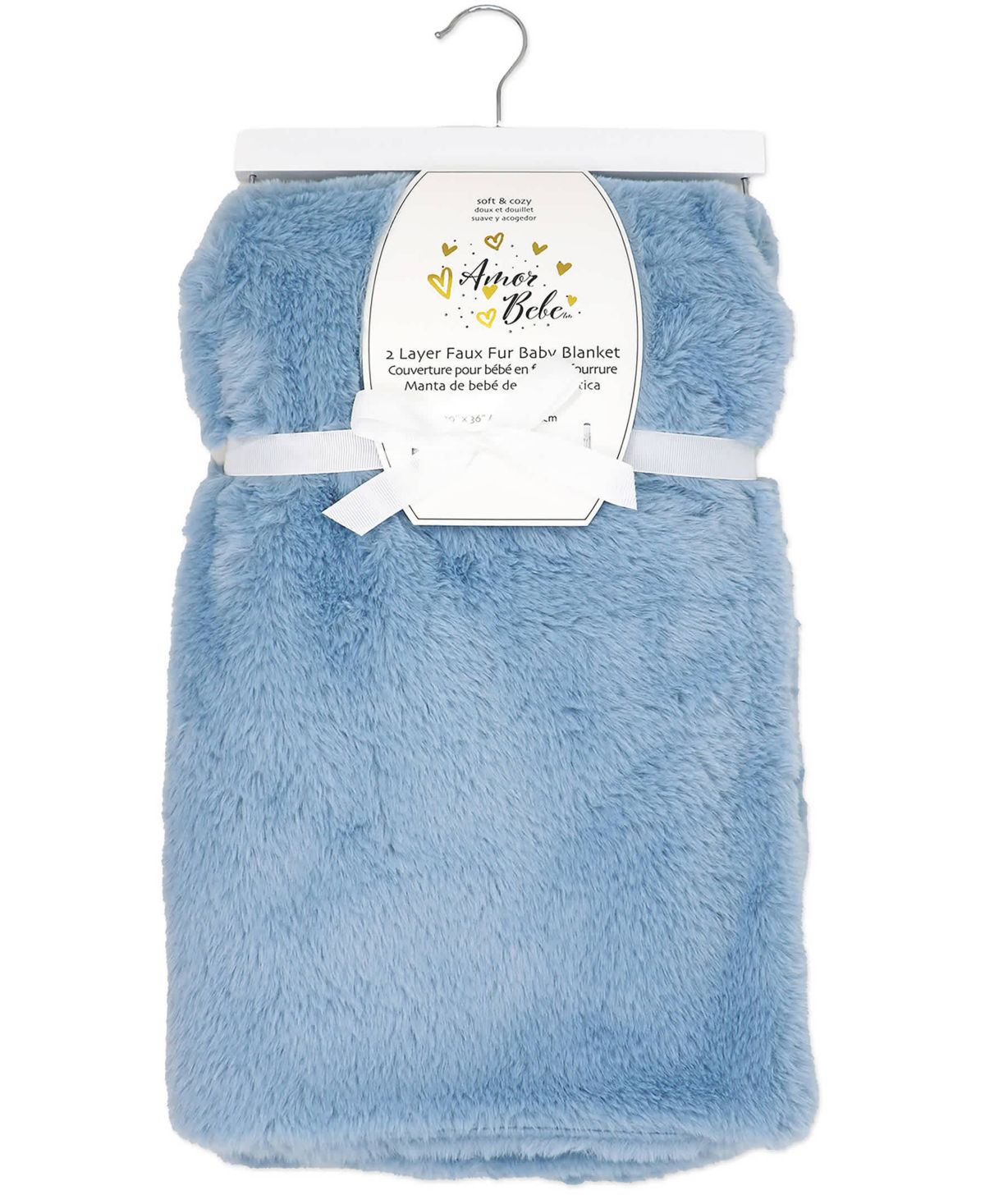 Amor Bebe Baby Boys and Baby Girls Faux Fur 3 Piece Baby Blanket Gift ...