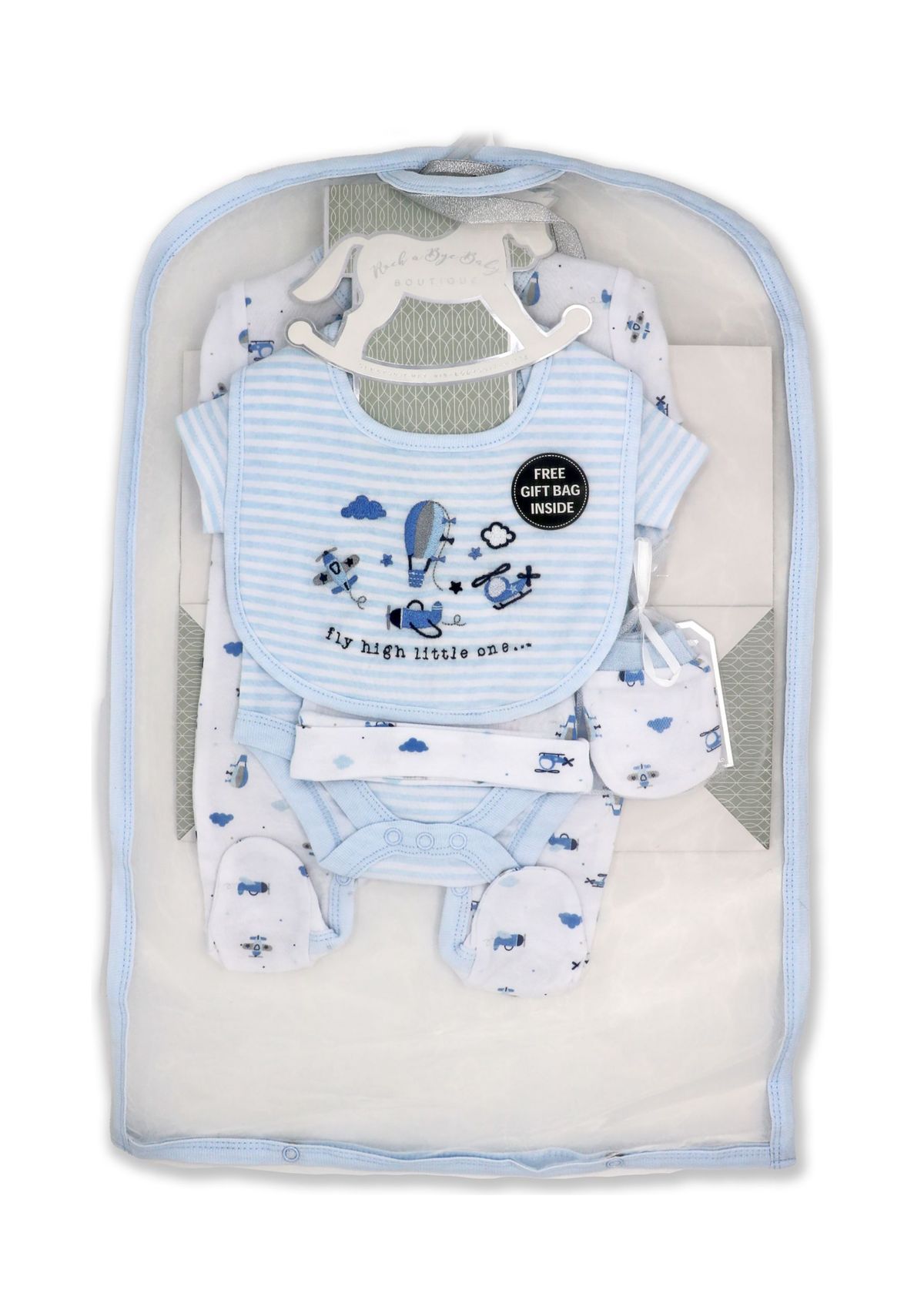 Rock-A-Bye-Baby Boutique Baby Boys Fly High 5 Pc Layette Gift Set in ...