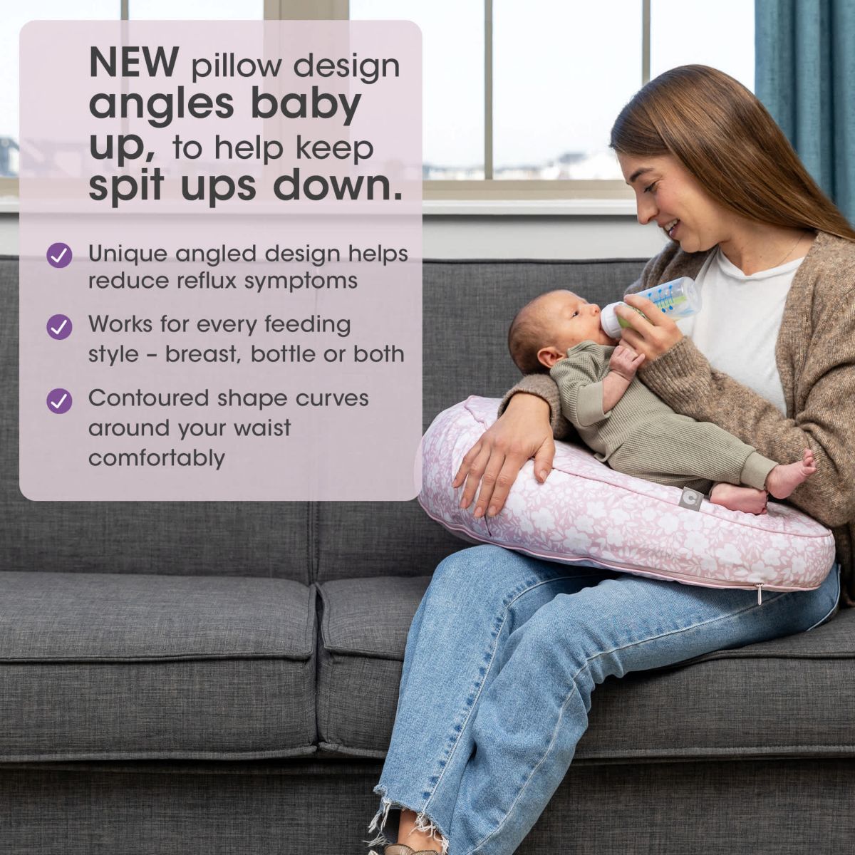 Boppy Boppy Uplift Nursing Pillow Pink Frost Floral | Belk