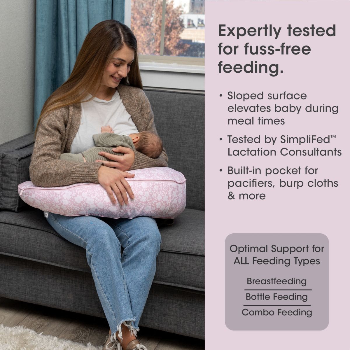 Boppy Boppy Uplift Nursing Pillow Pink Frost Floral | Belk