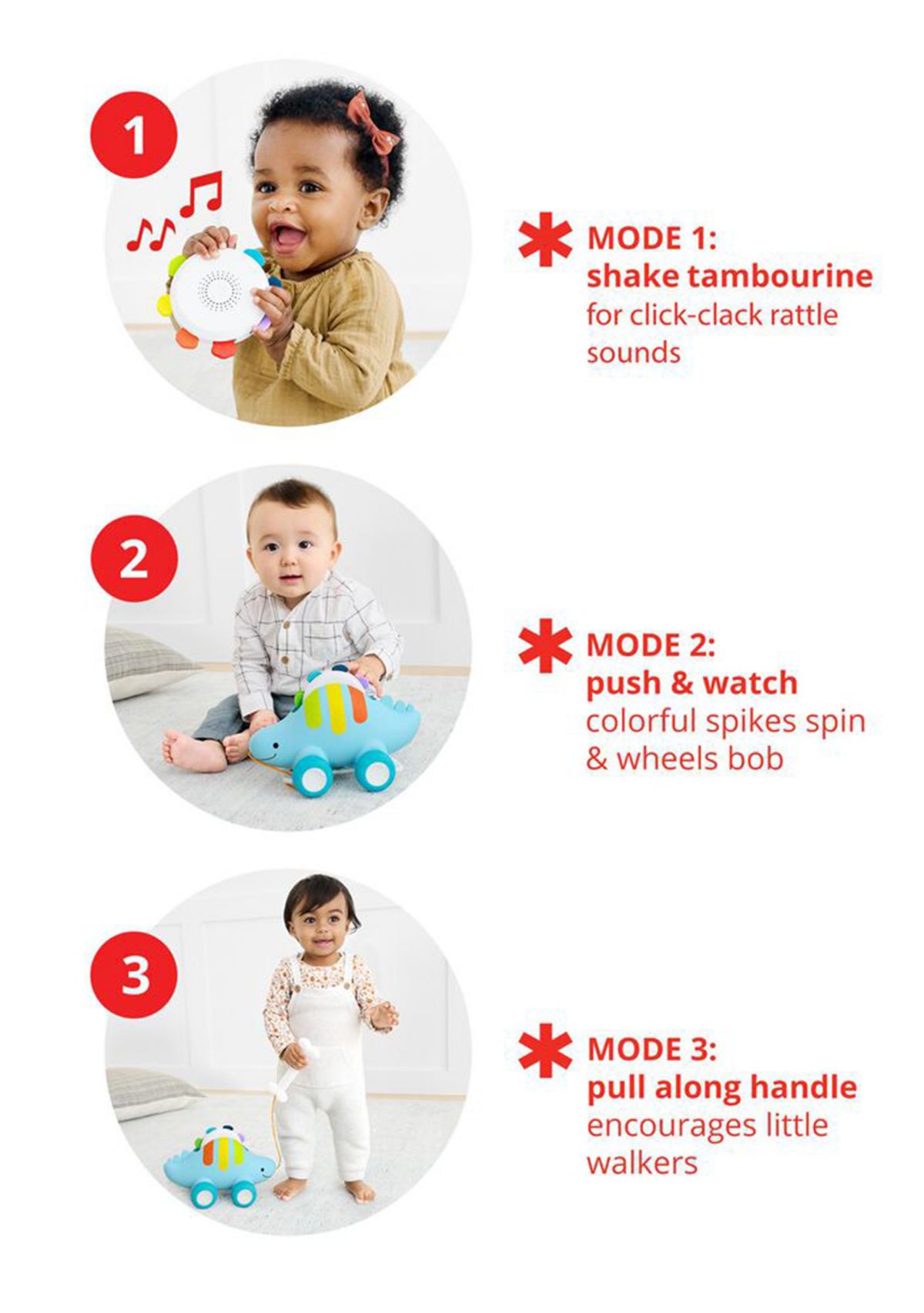 Skip Hop Explore More Shaking Stegasaurus 3-in-1 Musical Toy | Belk