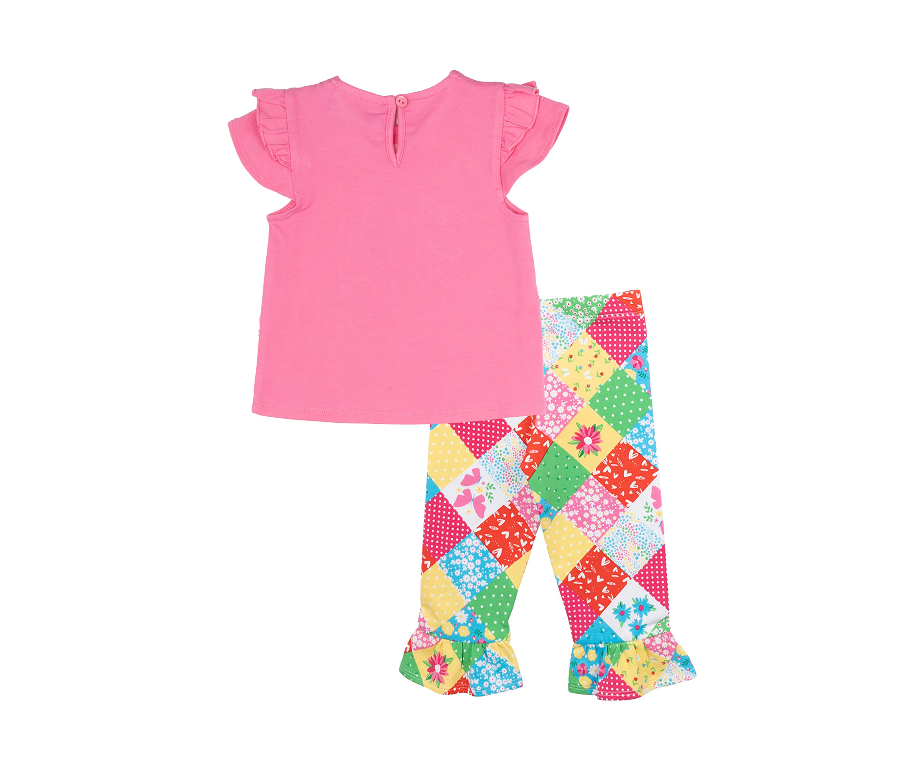 Counting Daisies Baby Girls Rainbow Graphic Top and Patchwork Pants Set ...