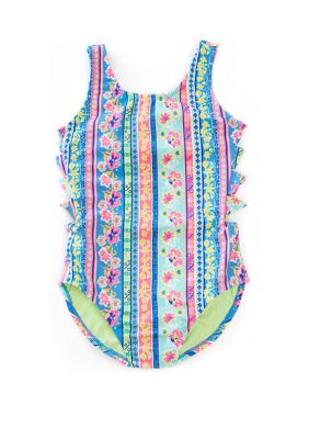 Breaking Waves Girls 7-16 2 Piece Set Boho Glow Multi Strap Swimsuit | belk