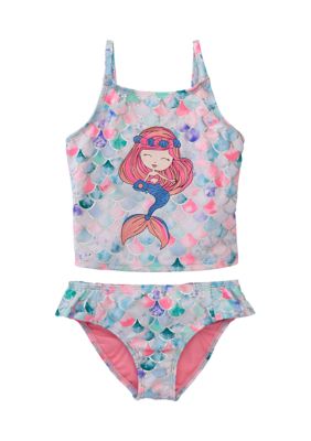 Breaking Waves Girls 4-6x Tankini Swim Top with Flounce Detailed ...