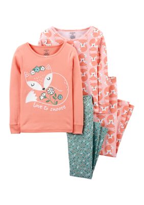 Carter's® Girls 4-10 4-Piece Fox Snug Fit Cotton Pajama Set | belk