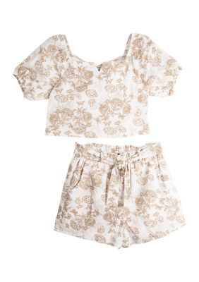Rare Editions Girls 7-16 Printed Woven Top and Shorts Set | belk