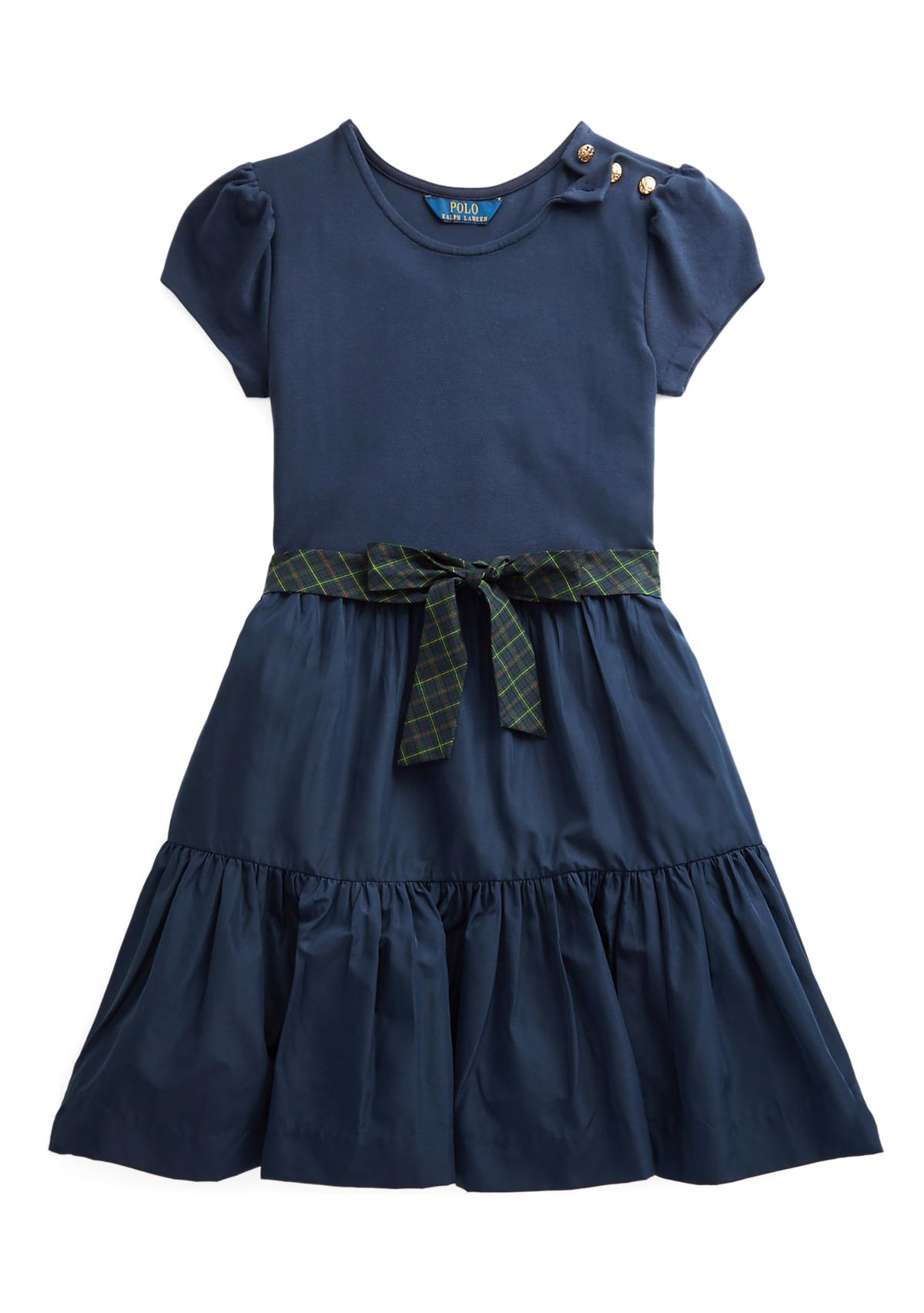 Ralph Lauren Childrenswear Girls 7-16 Tiered Stretch Interlock Dress | Belk