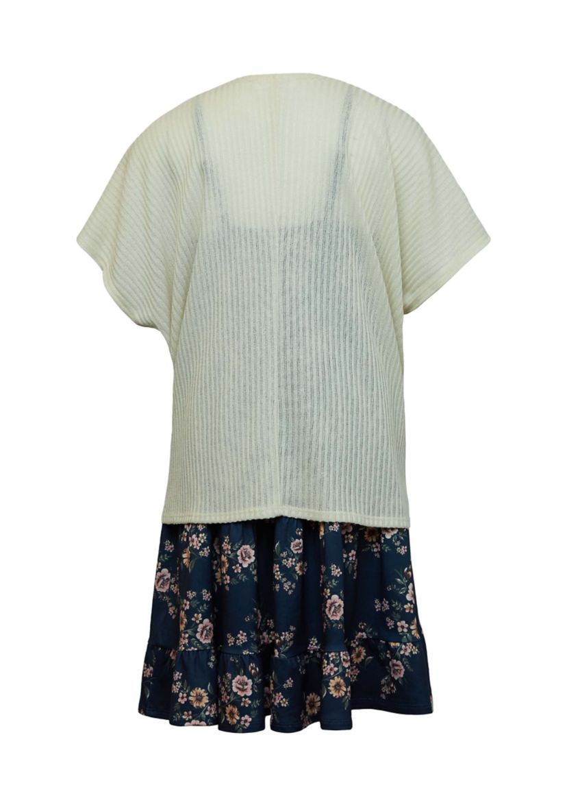 Beautees Girls 7-16 Printed Dress with Sweater | Belk
