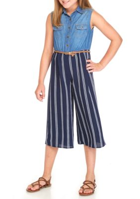 Beautees Girls 7-16 Sleeveless Denim Jumpsuit | belk