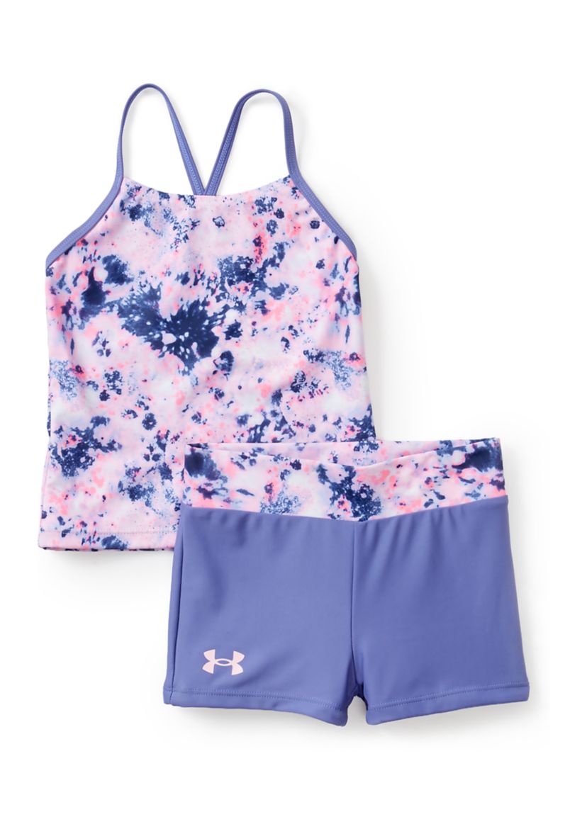 Under Armour® Girls 4-6x Burst Dye Two Piece Swimsuit Set | Belk