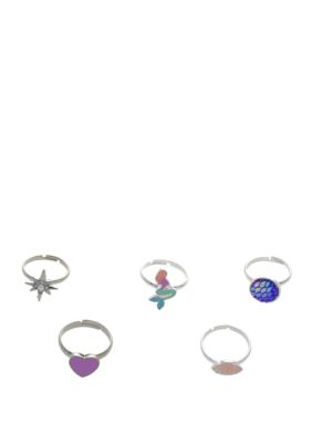 Capelli New York Girls Ring Set with Mermaids and Hearts | belk