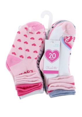 Capelli New York Toddler Girls Set of 20 Happy Rainbow Socks | belk