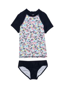 Crown & Ivy™ Girls 7-16 Floral Gingham Rash Guard | belk