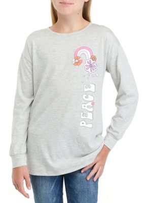 love, Fire Girls 7-16 Long Sleeve Oversized Boyfriend Top | belk