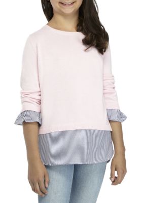 Crown & Ivy™ Girls 7-16 3/4 Sleeve Sweater | belk