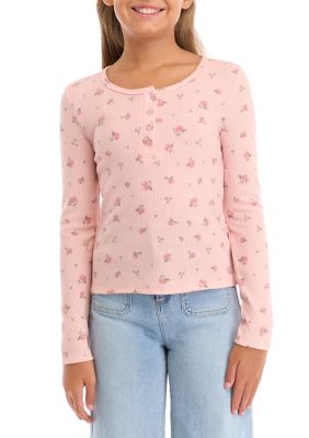 Pink Republic Girls 7-16 Thermal Knit Henley Top | belk