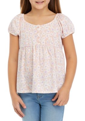 Pink Republic Girls 7-16 Button Puff Sleeve Top | belk