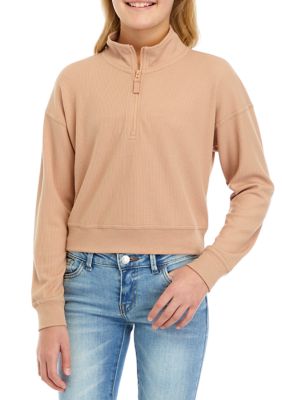 Pink Republic Girls 7-16 Long Sleeve Quarter Zip Sweatshirt | belk