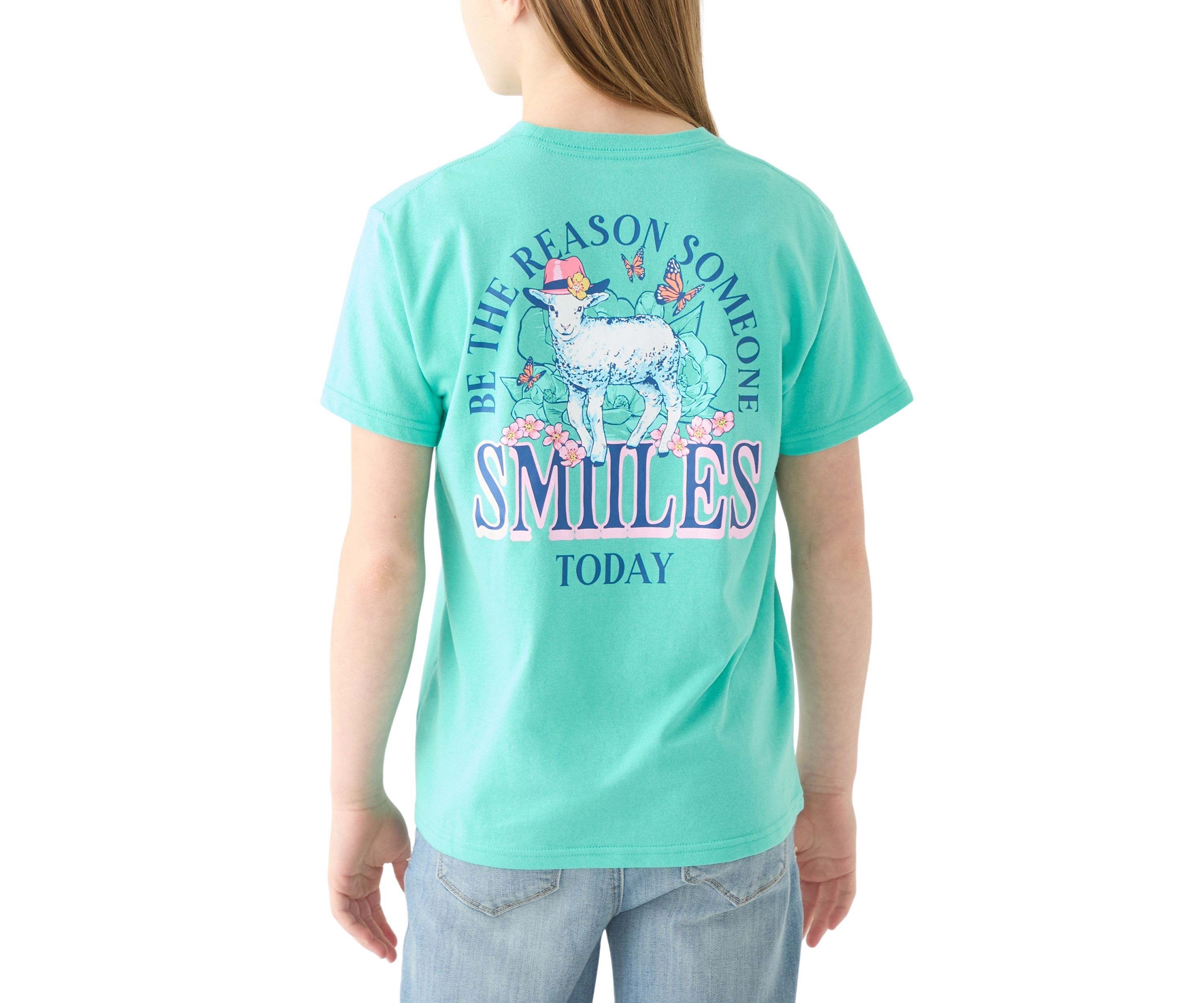 Hybrid Apparel Girls 7-16 Be the Reason Someone Smiles Graphic T-Shirt ...