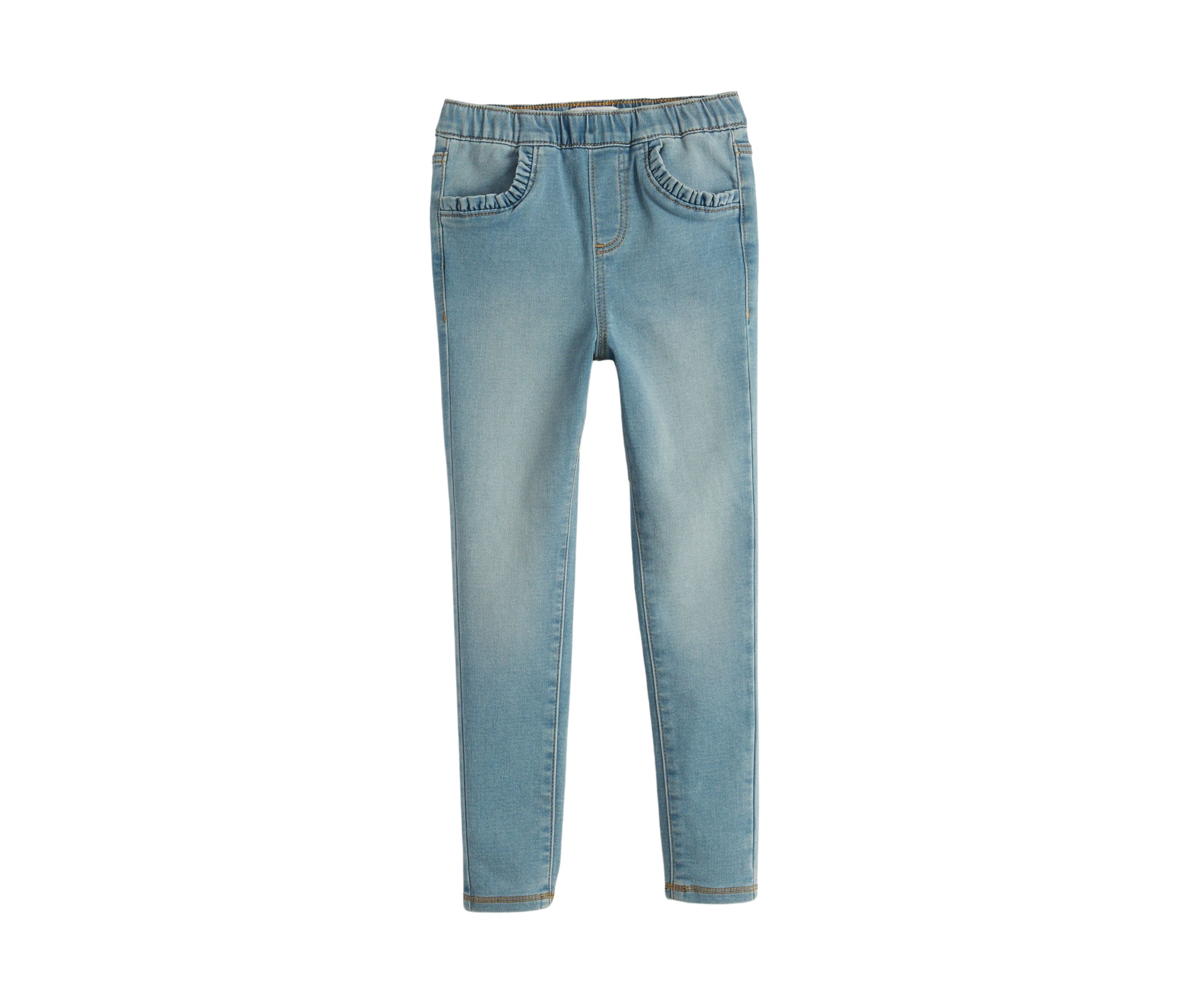 Crown & Ivy™ Girls 4-6x Ruffle Pocket Denim Pants | Belk