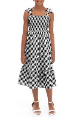 btween Girls 7-16 Checkered Tiered Dress | belk