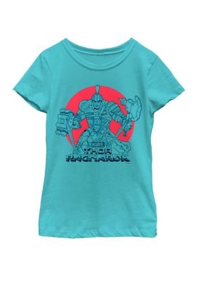 Marvel Girls 7-16 Thor Ragnarok Hulk Battle Stance Dot Burst Short ...