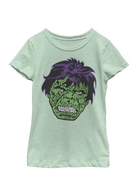 Marvel Girls 46x Marvel Hulk Luck Icons Face Graphic Top | belk