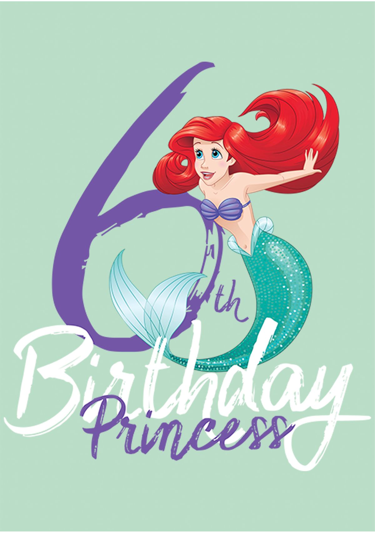 Disney® Princess Girls 4-6x Birthday Mermaid Six Graphic T-Shirt | Belk