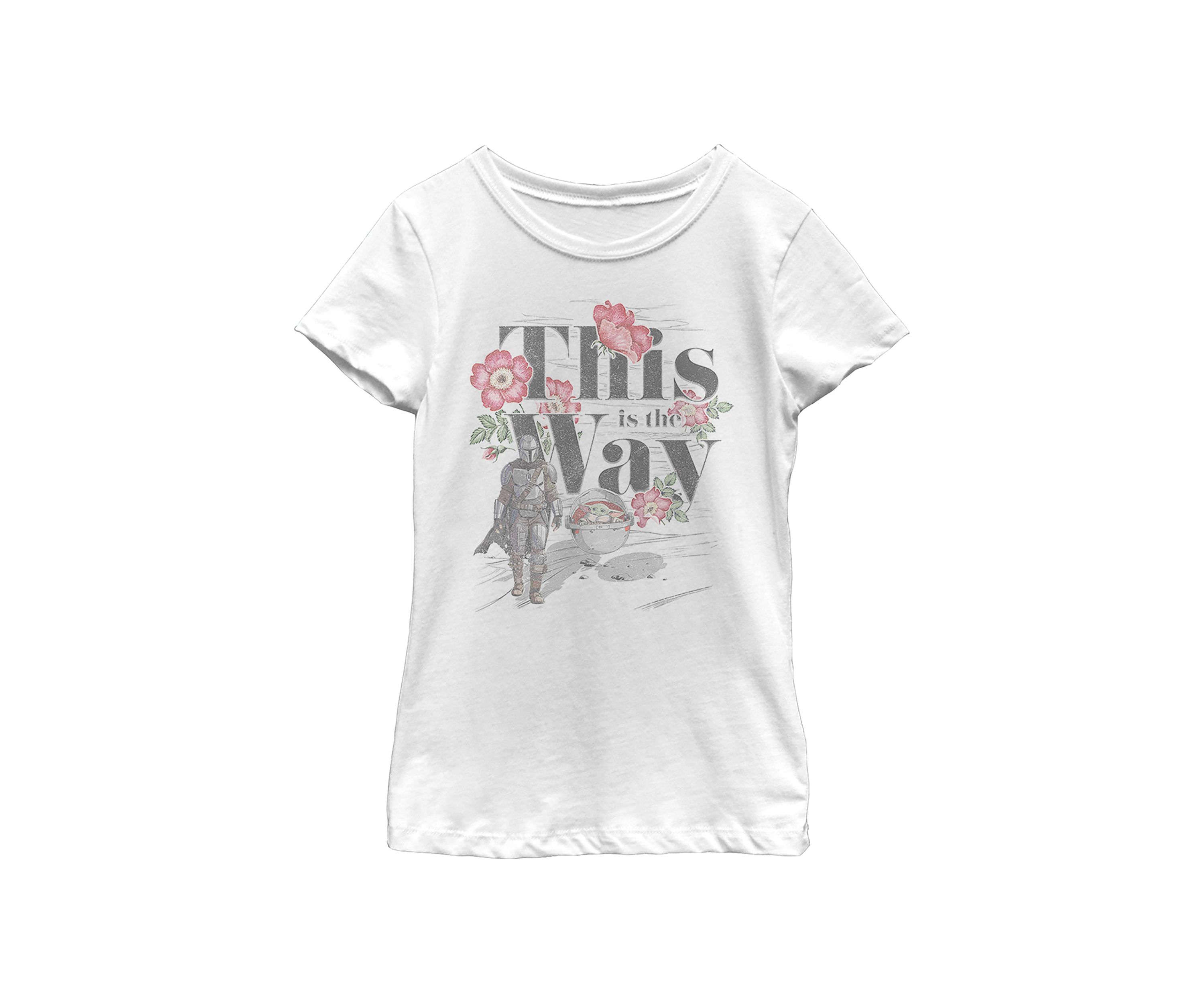 Star Wars: The Mandalorian Girls 4-6x Way Flowers Graphic Top | Belk