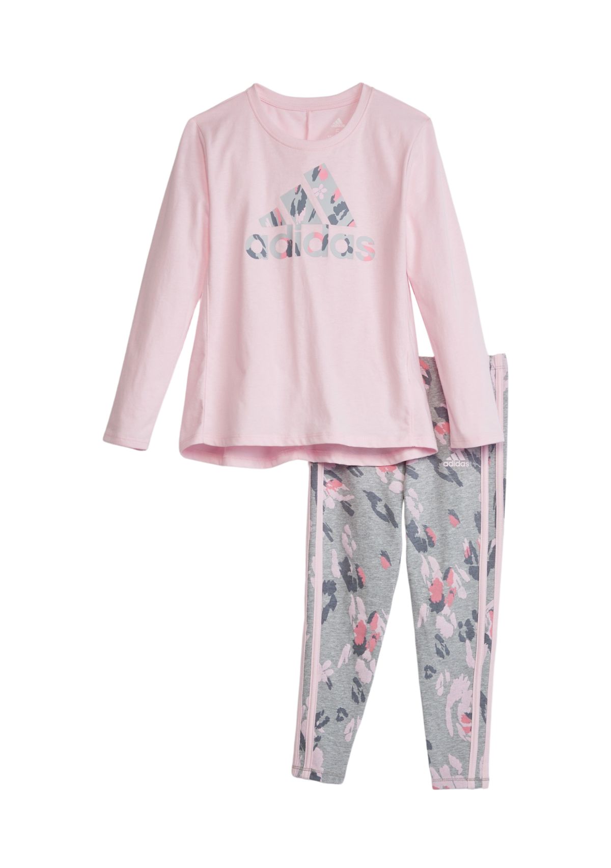 adidas Girls 4-6x Long Sleeve Swing T-Shirt & Tights Set | Belk