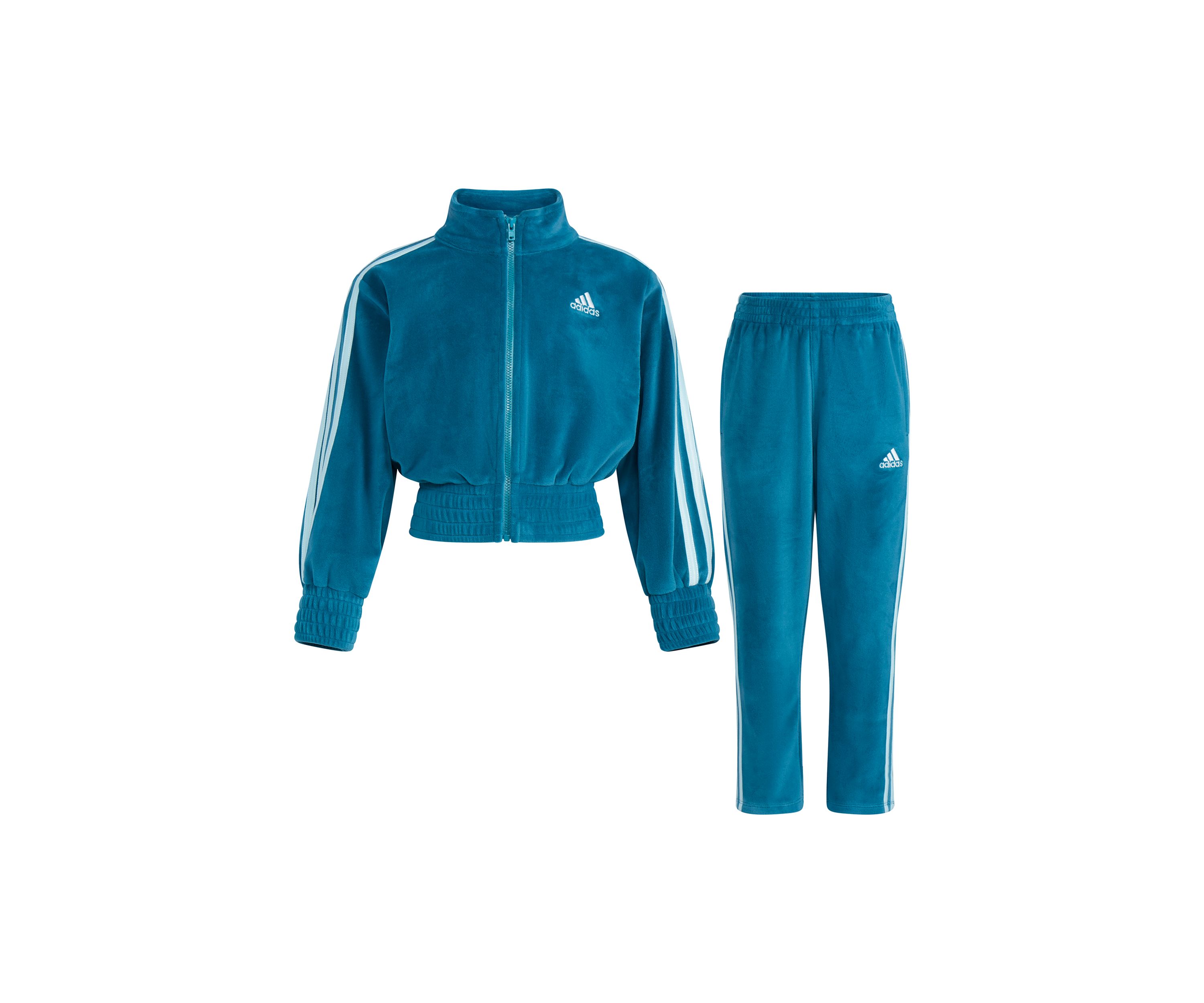 adidas Girls 4-6x Two Piece Fashion Velour Jacket Set | Belk